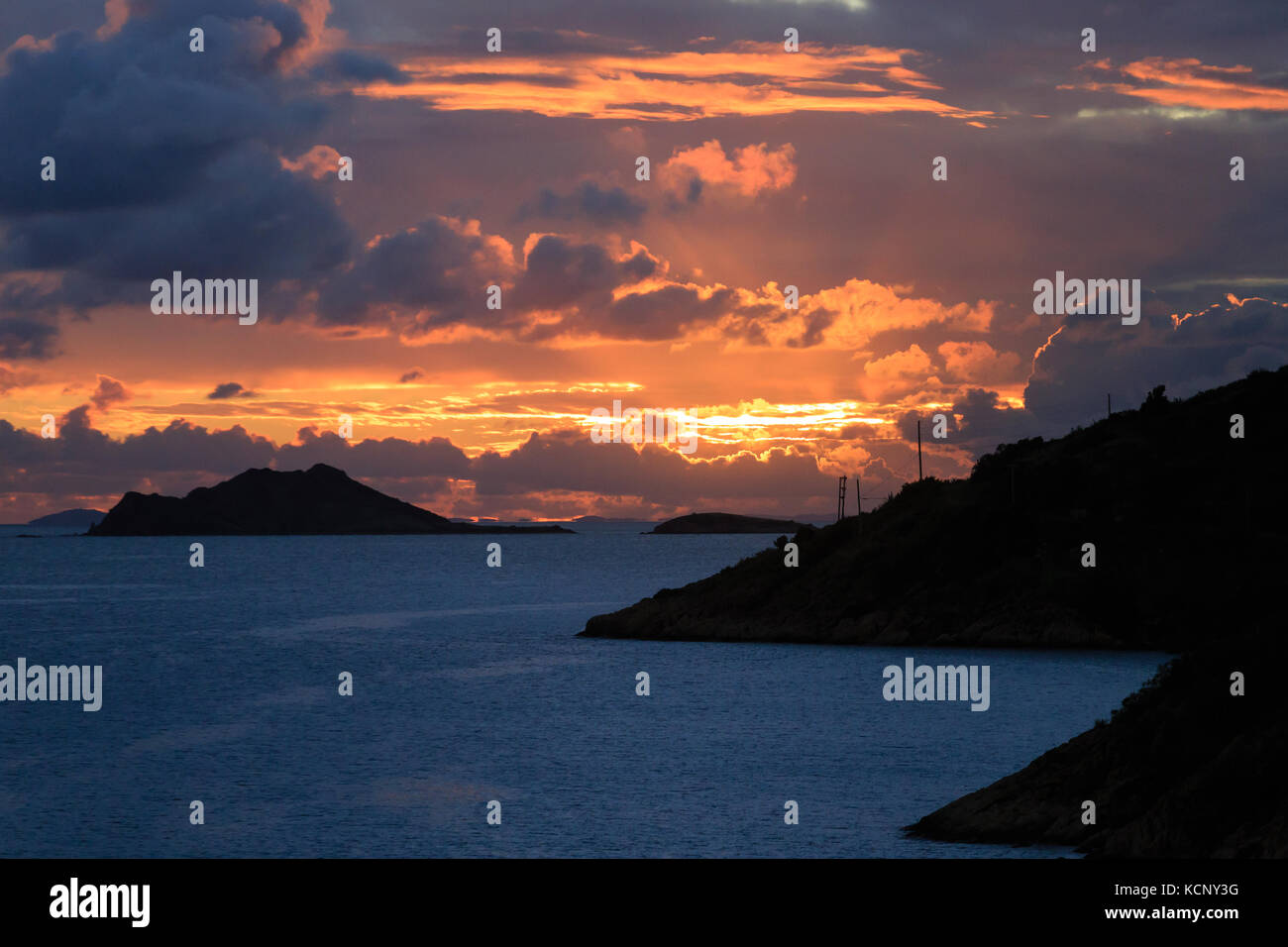 Sunset in the Caribbean Stock Photo - Alamy
