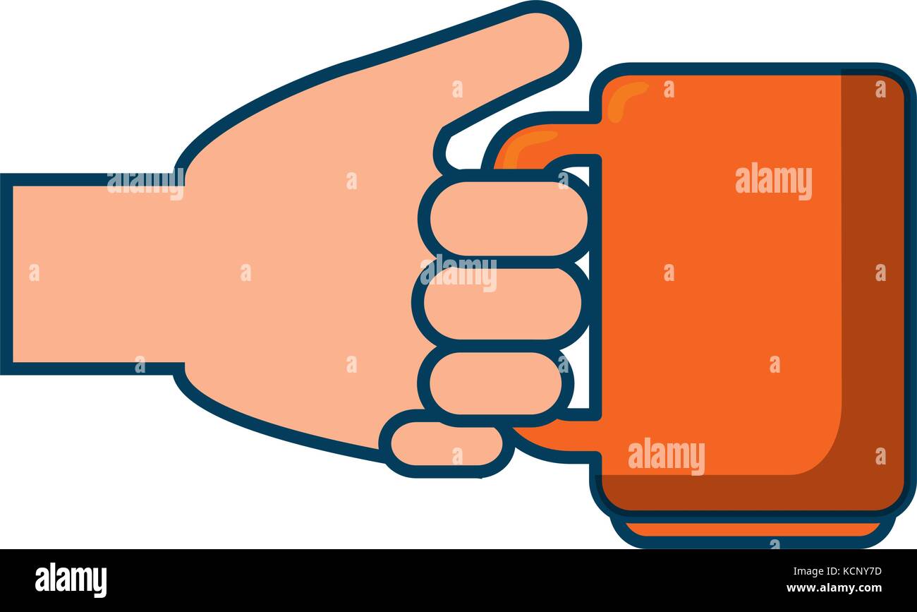 hand with delicious coffee cup icon vector illustration design Stock ...