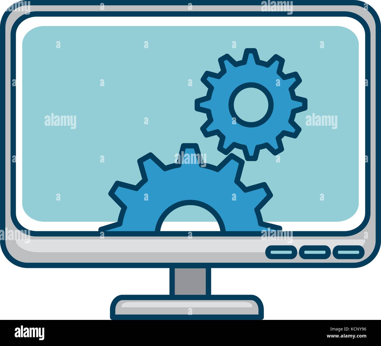 computer display with gears vector illustration design Stock Vector ...