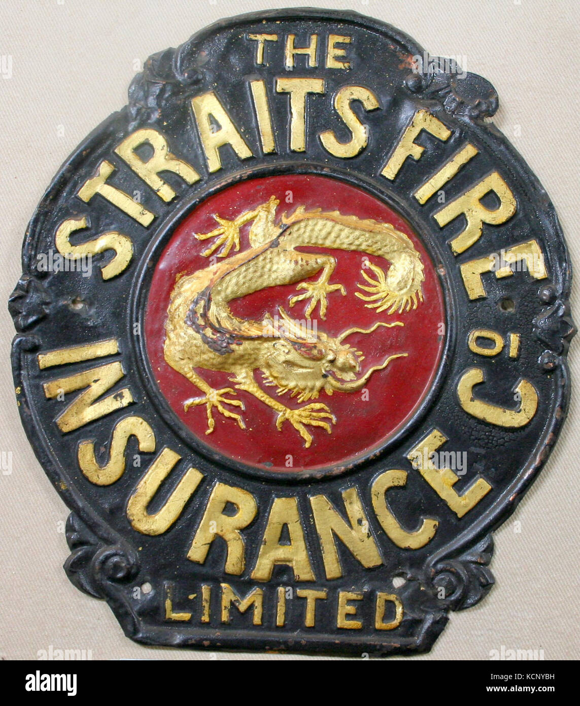 Fire Mark for The Straits Fire Insurance Company, Limited, in Singapore ...