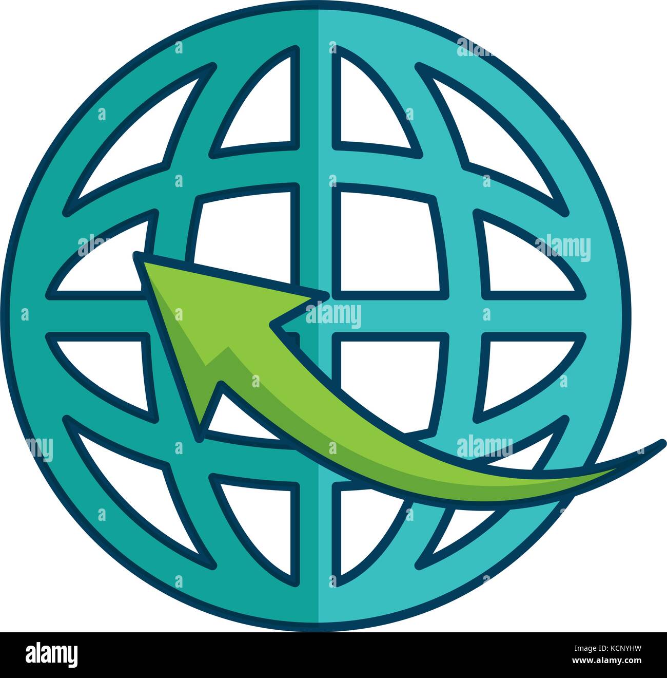 planet sphere with arrow around vector illustration design Stock Vector ...