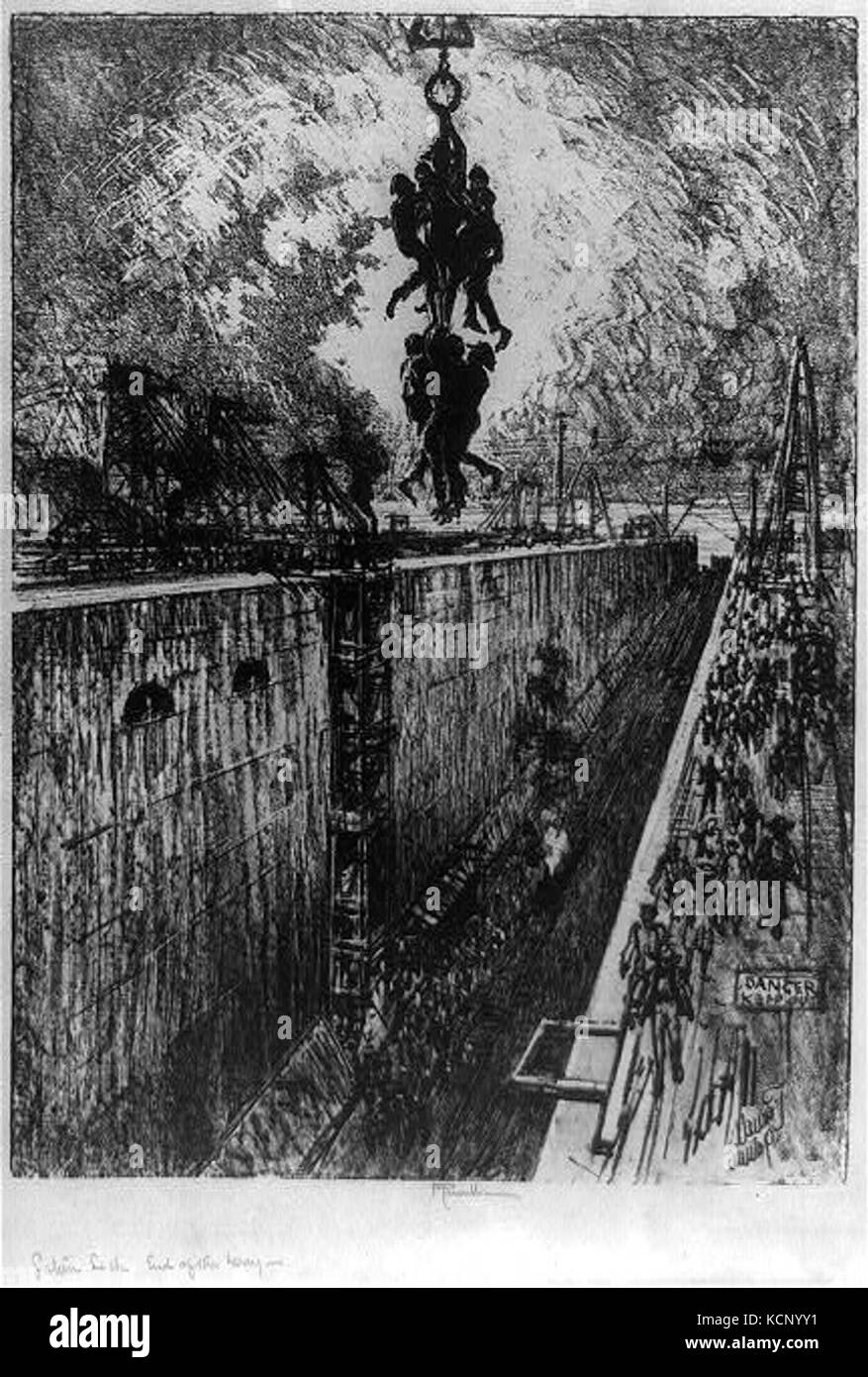 This photograph captures the Gatun Lock at the Panama Canal at the end ...