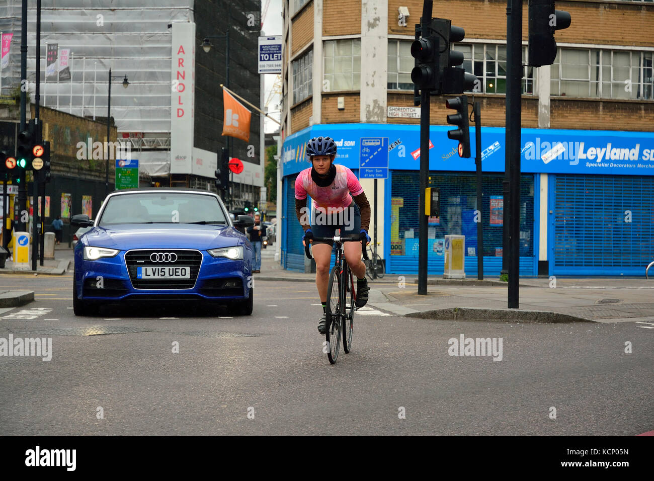 Woman Cycling in London, UK Stock Photo - Alamy