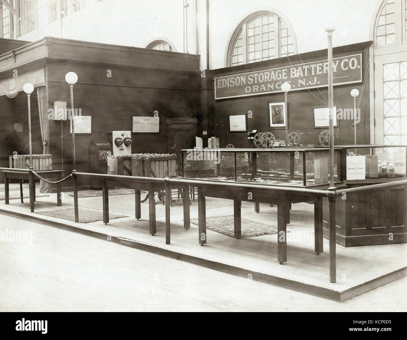 Exhibit of iron nickel storage batteries by the Edison Storage Battery ...