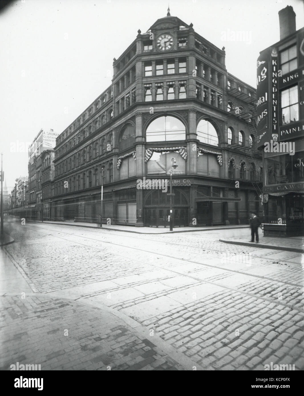 Buildings on east side of Washington Street corner of Avon Place north ...