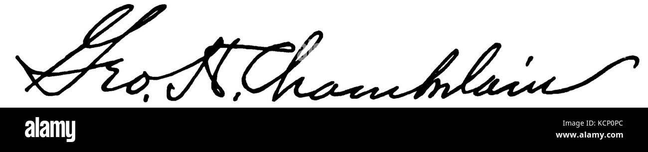 George Henry Chamberlain signature Stock Photo - Alamy