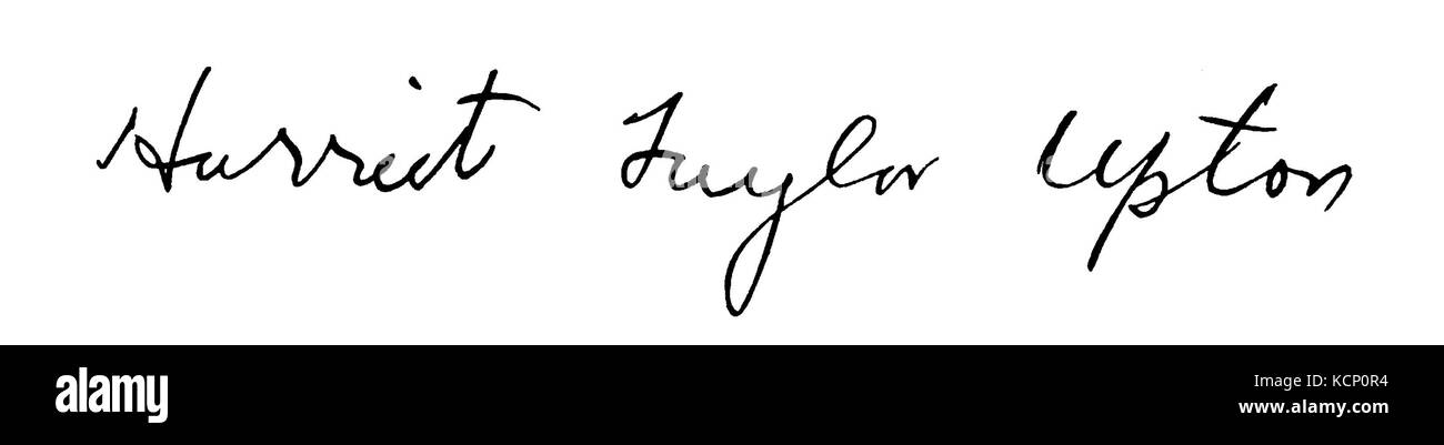 Harriet Taylor Upton signature Stock Photo - Alamy