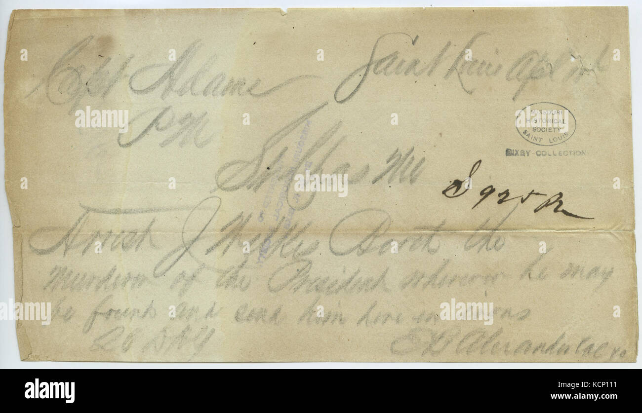 Contemporary copy of telegram of E. B. Alexander, Saint Louis, to Capt ...
