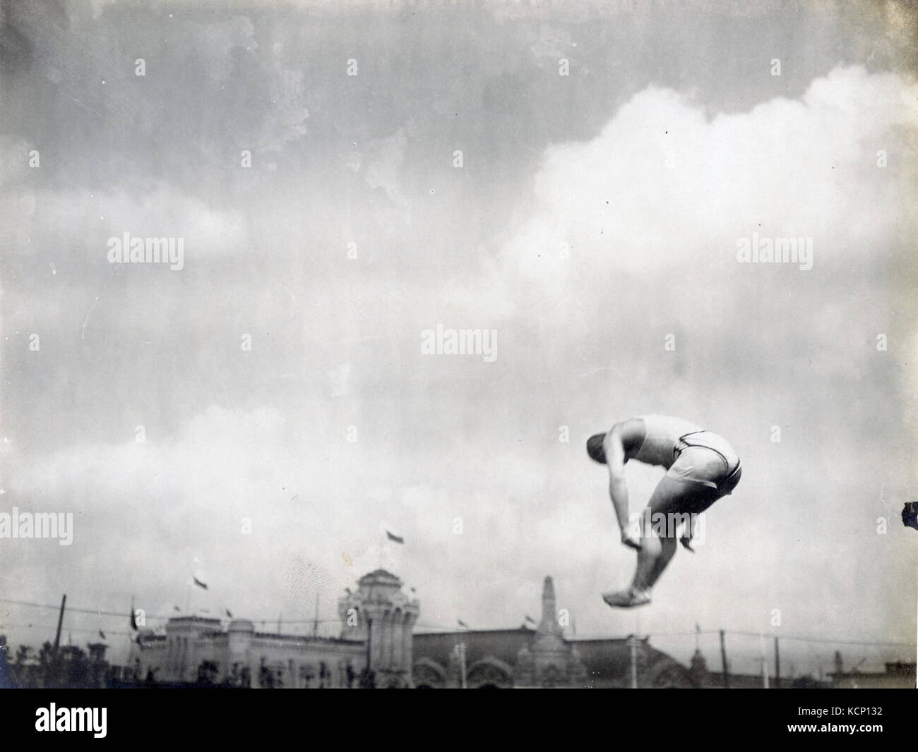 Alfred Braunschweiger of Germany during the Fancy Diving competition at ...