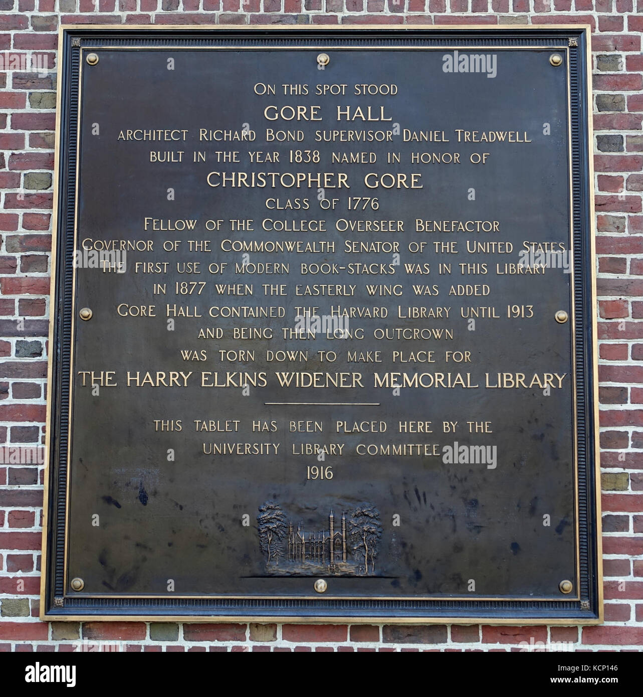Gore Hall plaque, Harvard College Cambridge, Massachusetts DSC05562 ...