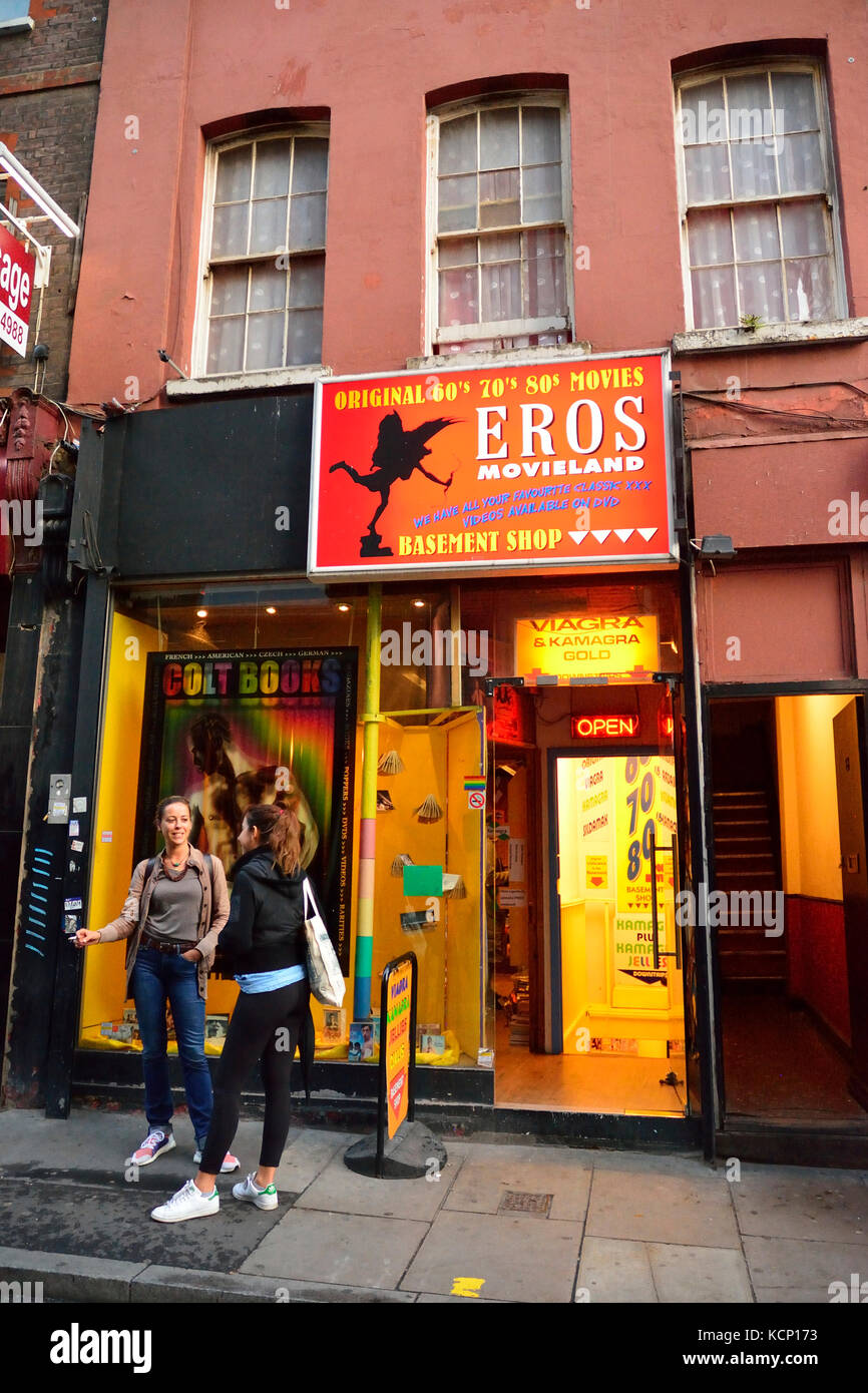 Colt Books adult bookshop & Eros Movieland adult dvd basement sex shop in Soho, London, England ...