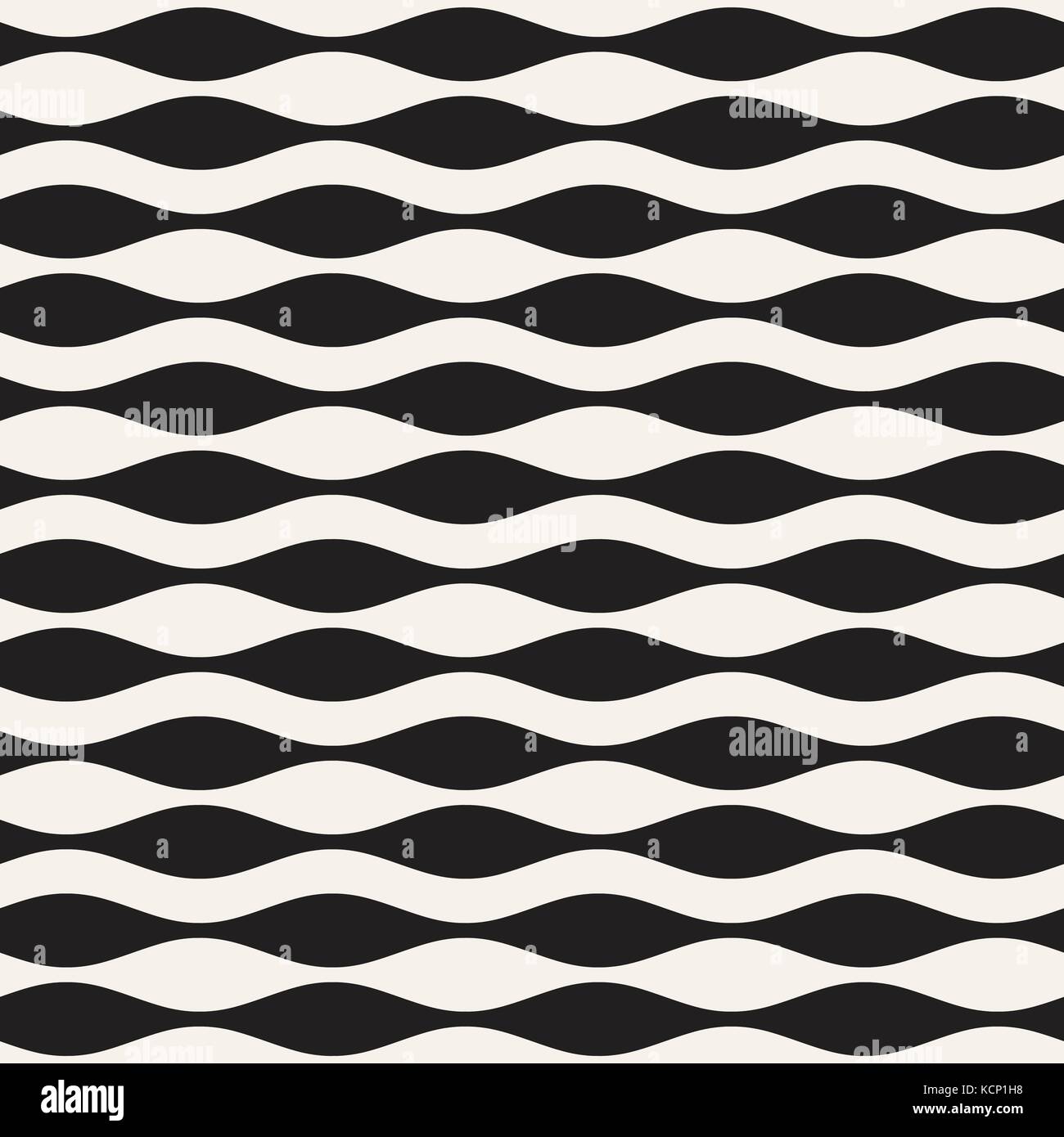 Wavy stripes vector seamless pattern. Retro wavy texture. Geometric ...