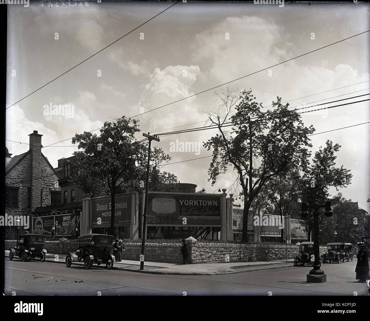 Billboards at the corner of Washington and Grand Stock Photo - Alamy