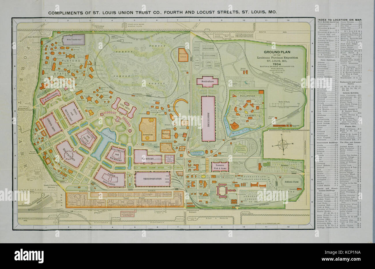 Ground Plan of the Louisiana Purchase Exposition. Compliments of St ...