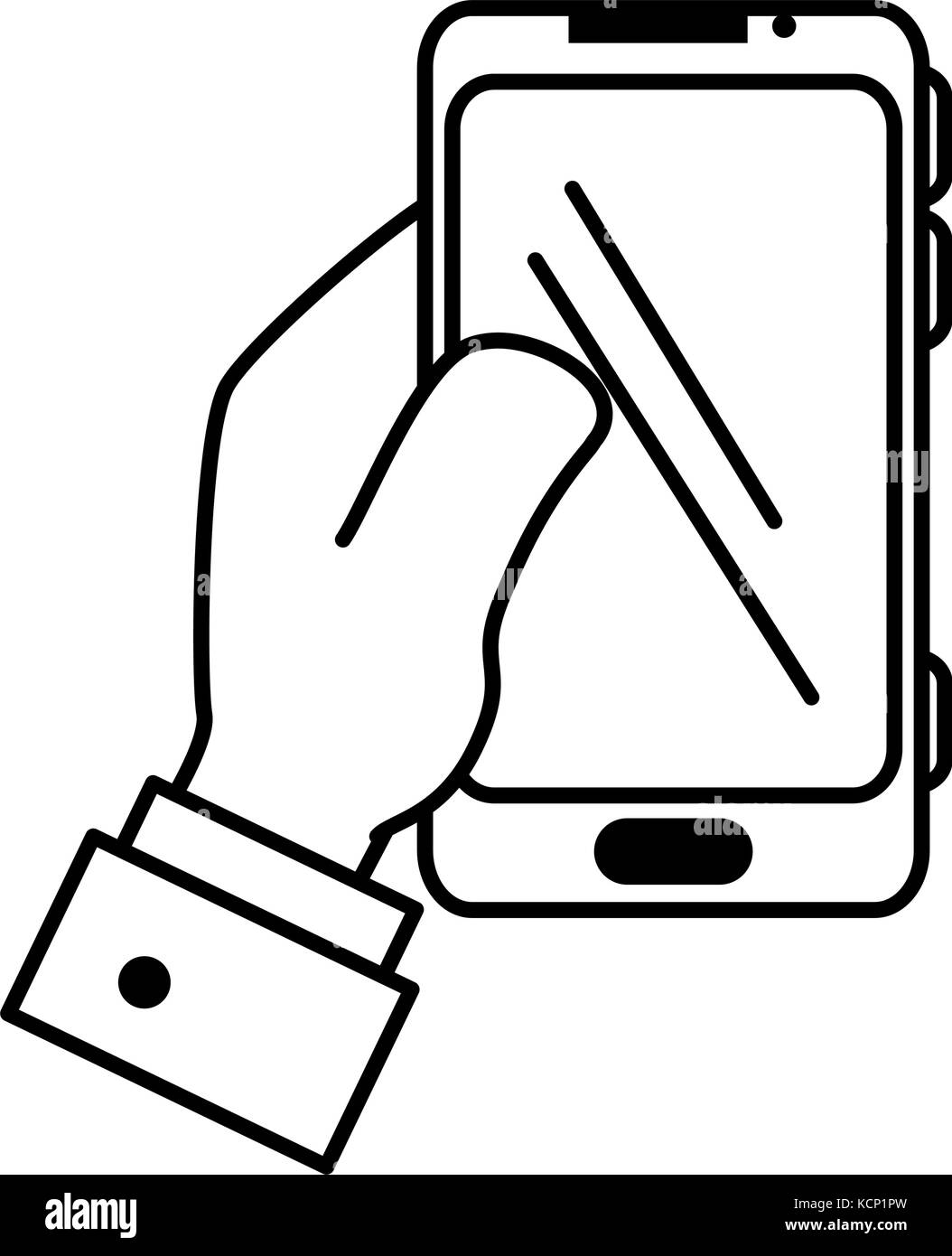 hand user with smartphone isolated icon vector illustration design ...