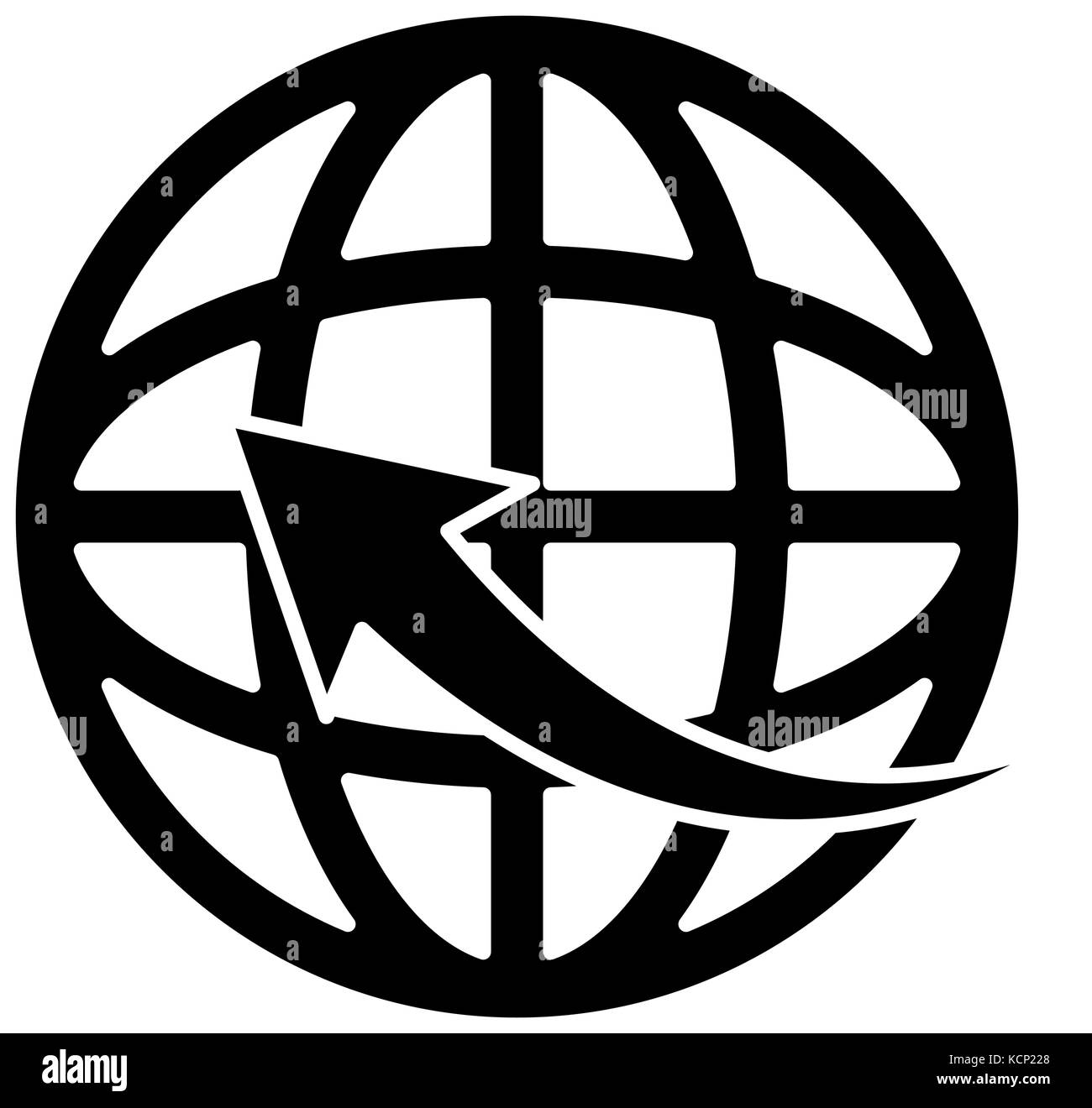 planet sphere with arrow around vector illustration design Stock Vector ...