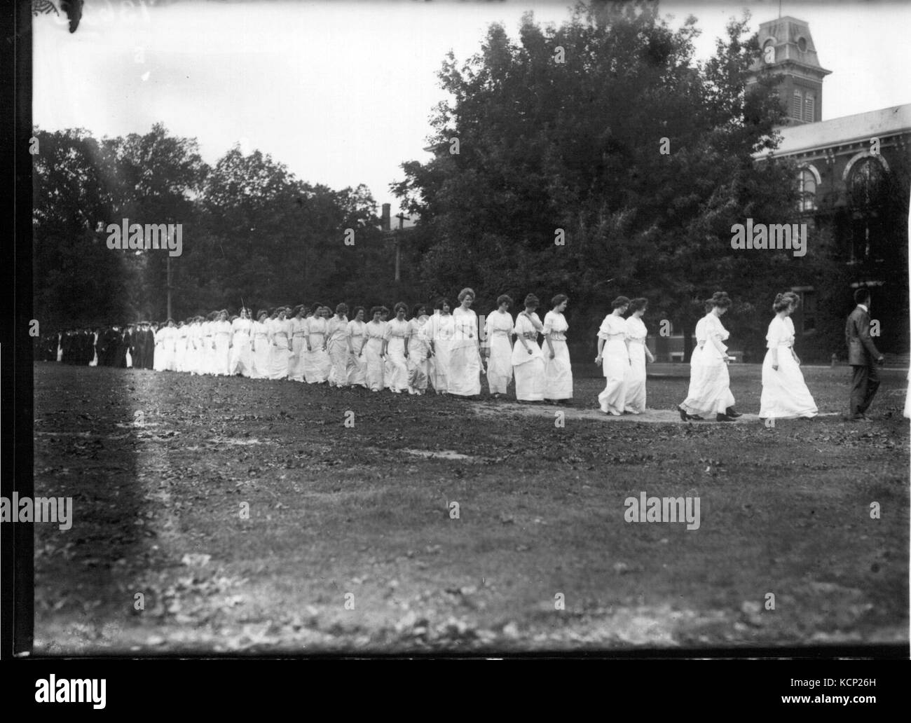 University graduation procession Black and White Stock Photos & Images ...