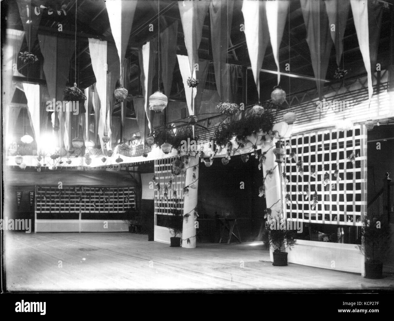 Dance hall decorations for Miami University Junior Prom 1912 ...