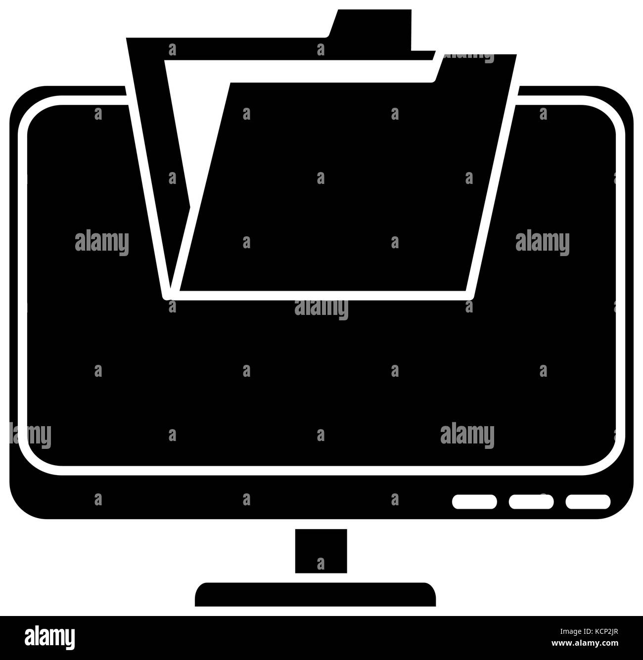 computer display with folder vector illustration design Stock Vector ...