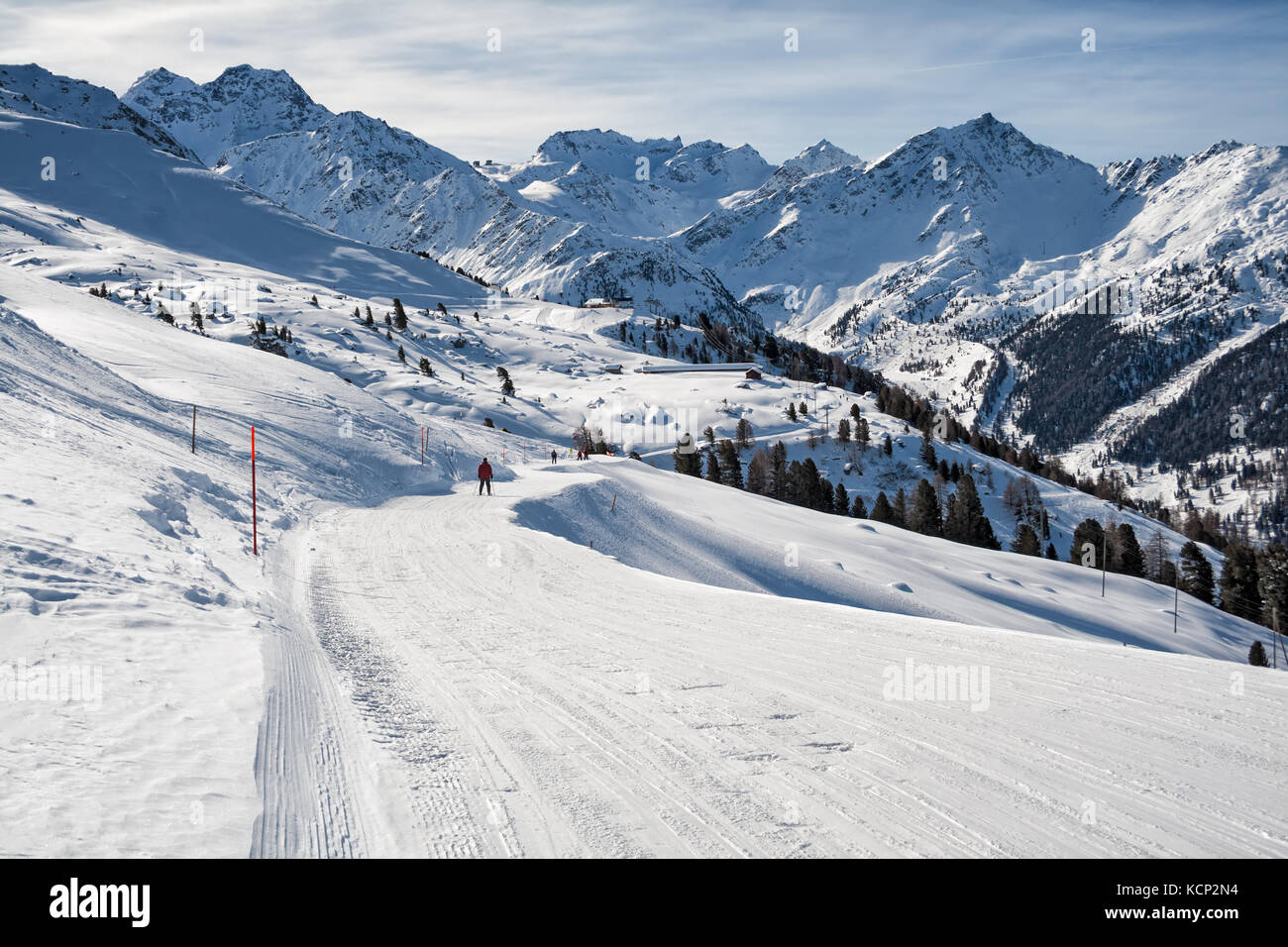 Ski route in Swiss Alps, 4 valley Stock Photo - Alamy