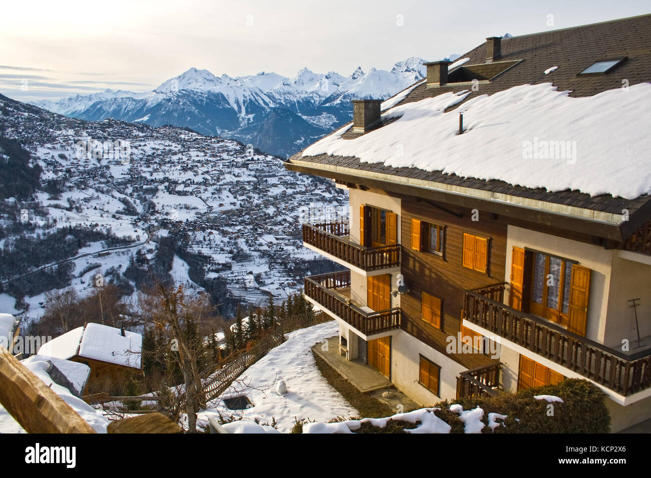 House in the mountains, the Swiss Alps Stock Photo - Alamy