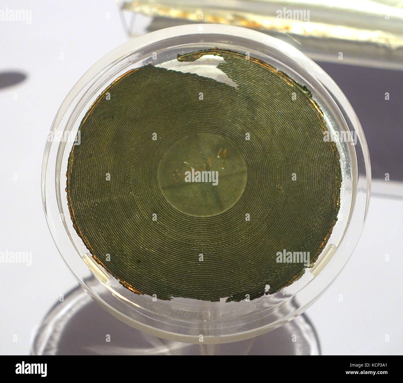 Copper electrotype of unknown original lateral sound recording, for ...