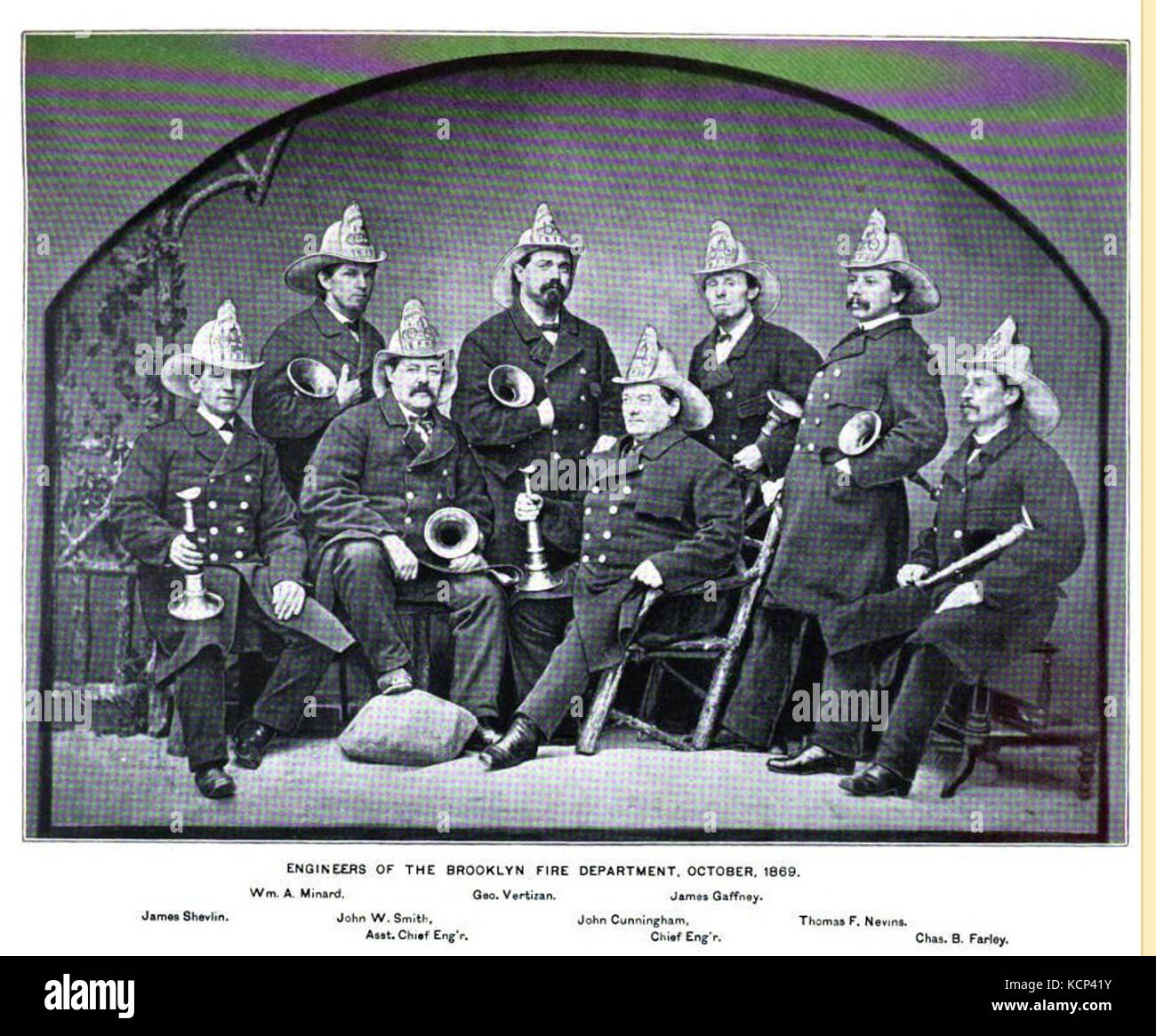 Brooklyn fire department engineers, 1869 Stock Photo - Alamy