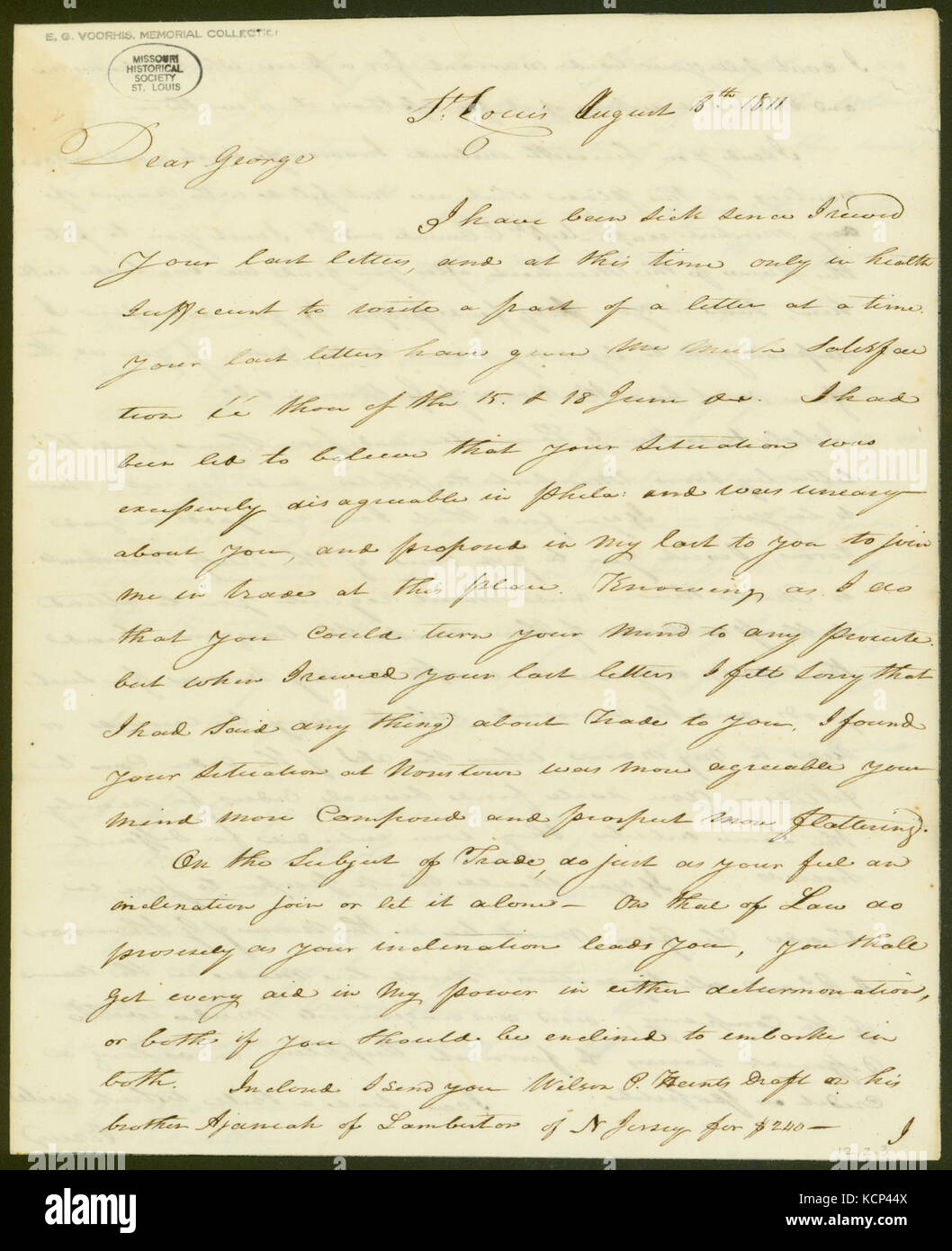 Contemporary copy of letter signed WC (William Clark), St. Louis, to ...