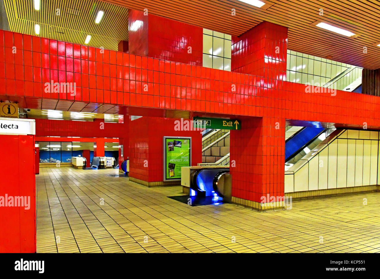 Gateshead Tyne and Wear underground Metro entance and escalator Stock ...