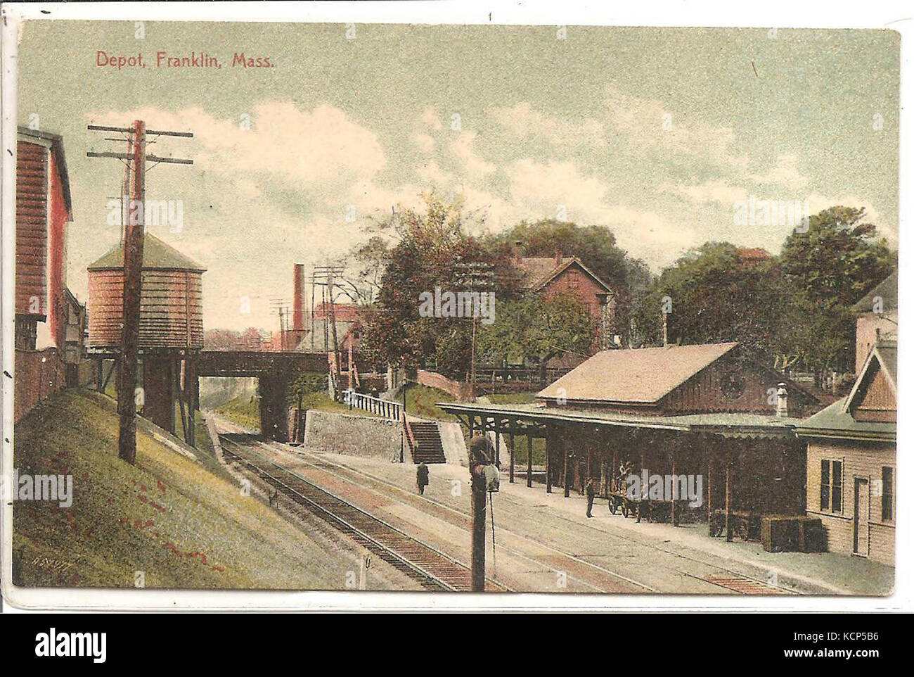 Franklin station postcard Stock Photo - Alamy
