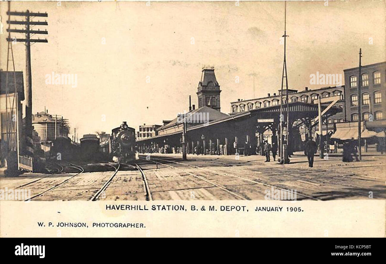 Haverhill station January 1905 postcard Stock Photo - Alamy