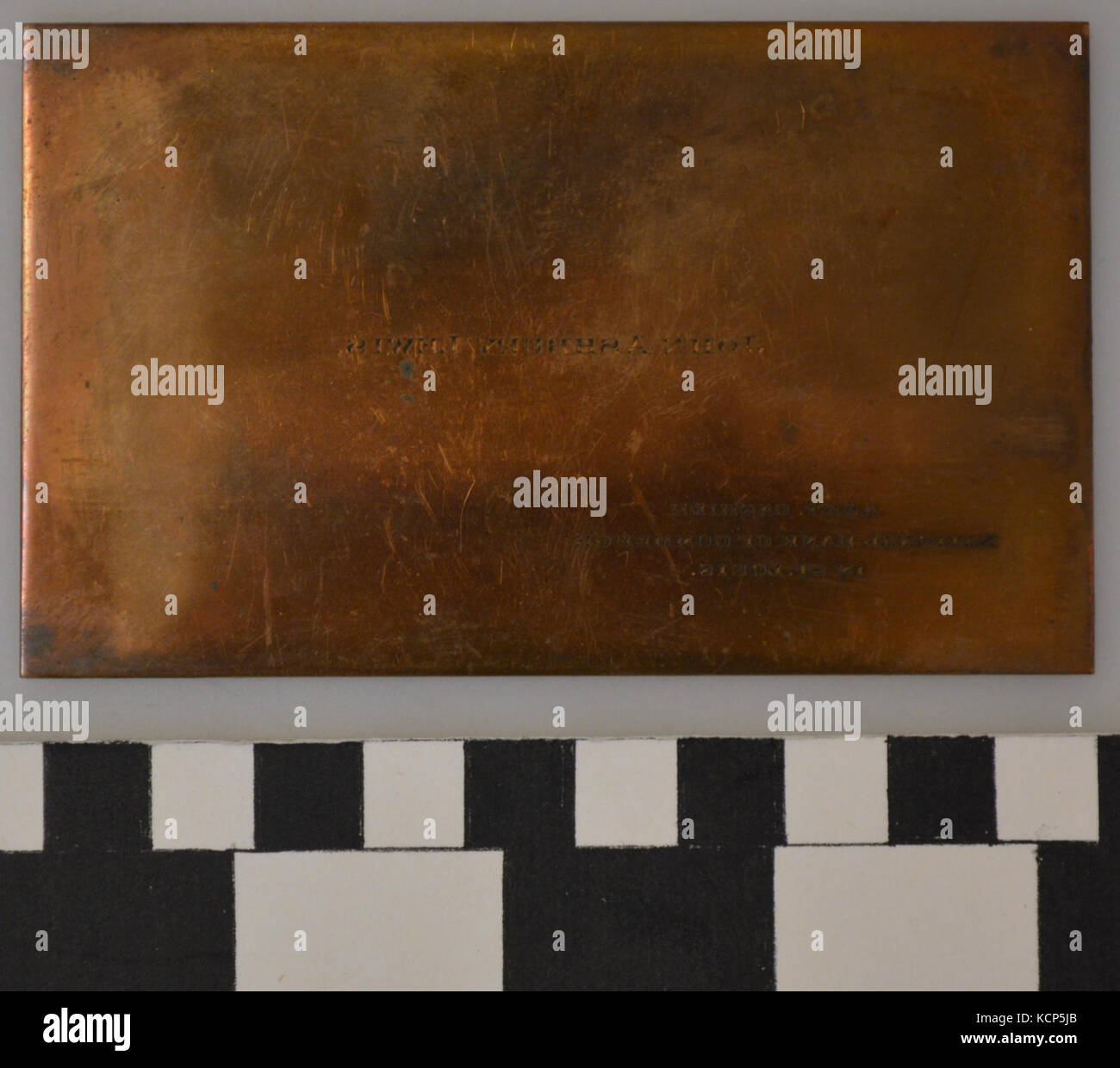 Engraved Metal Printing Plate for National Bank of Commerce Assistant ...