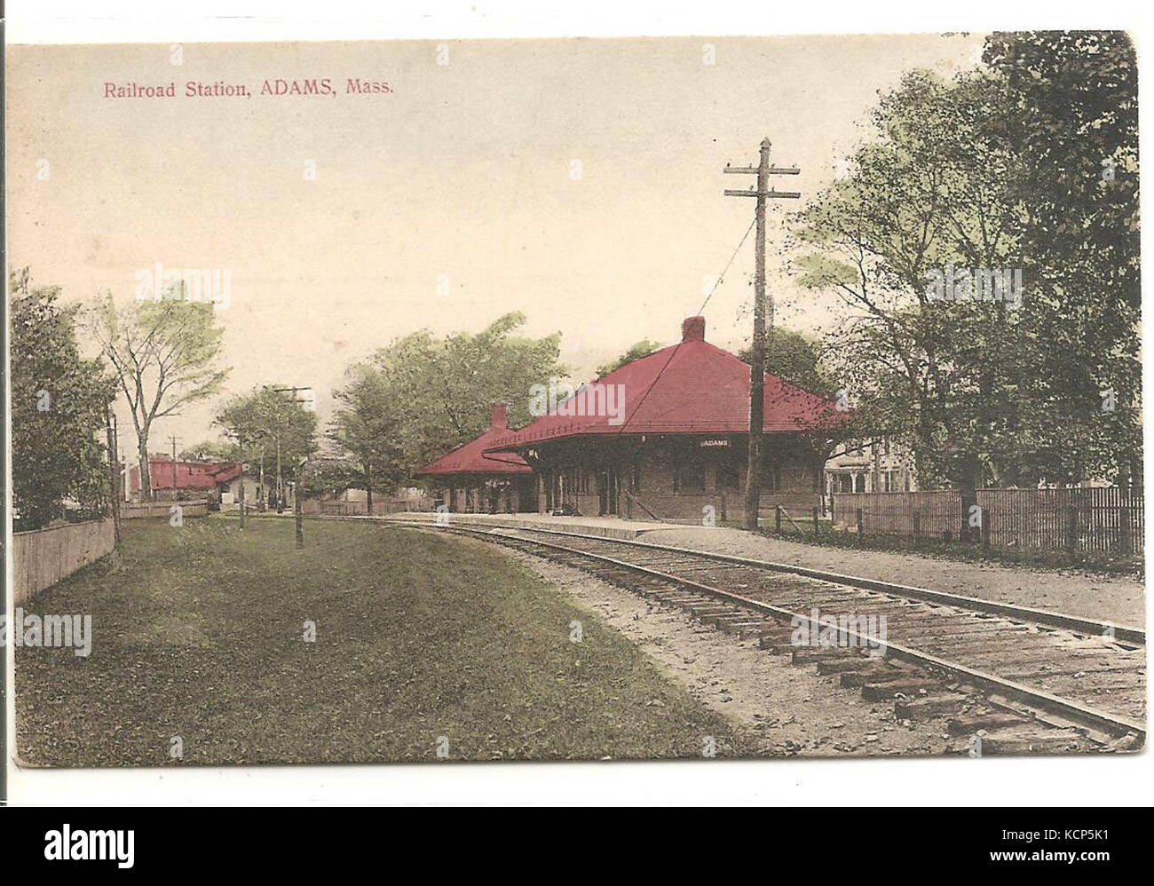 The Adams Station postcard depicts a vintage view of the Adams Station ...