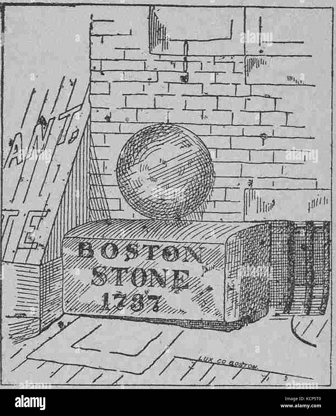 Boston Stone (line drawing Stock Photo - Alamy