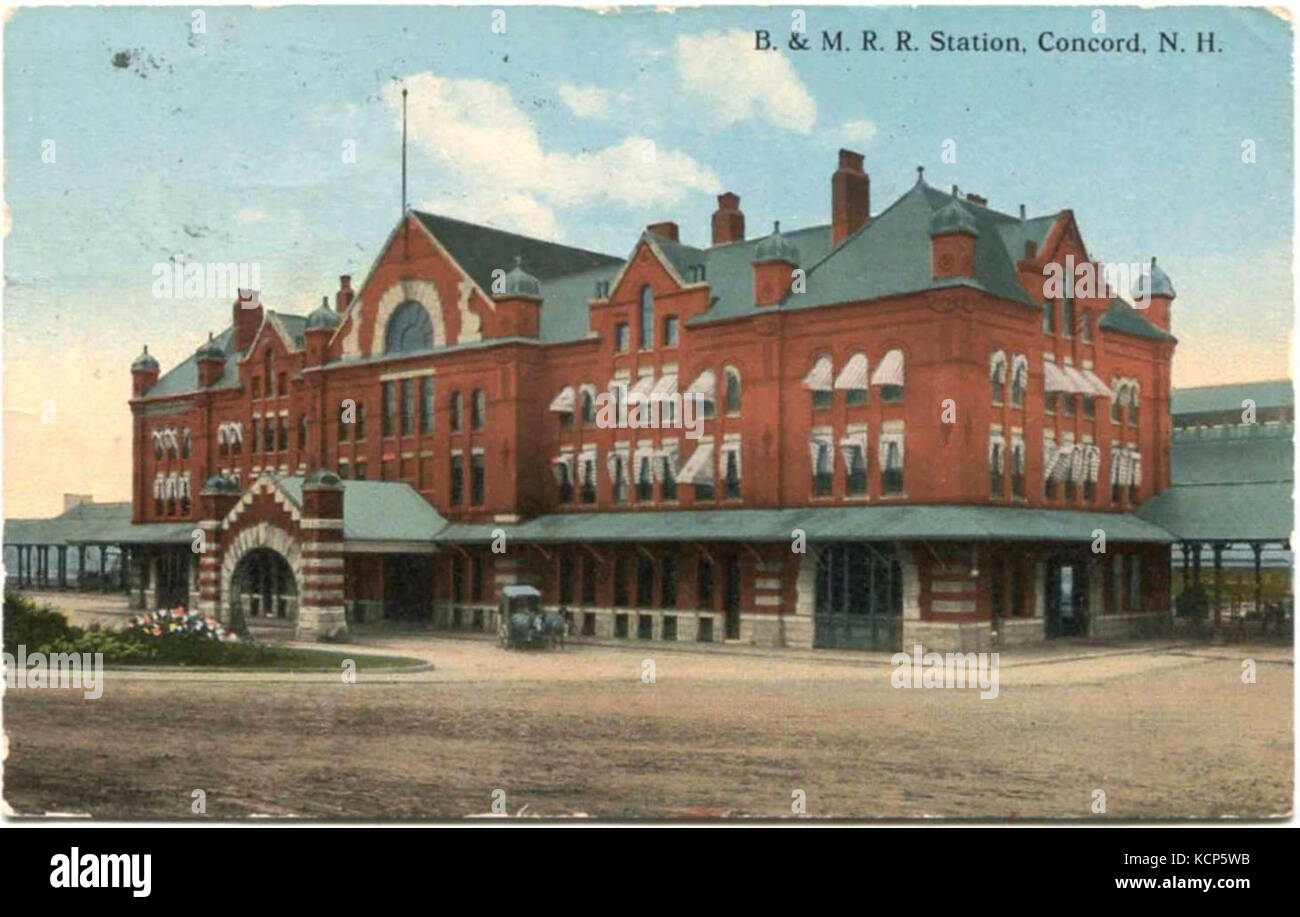 Concord station 1913 postcard Stock Photo - Alamy