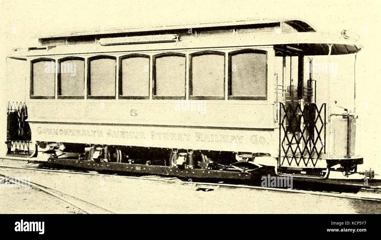 Commonwealth Avenue Street Railway car, 1898 Stock Photo - Alamy