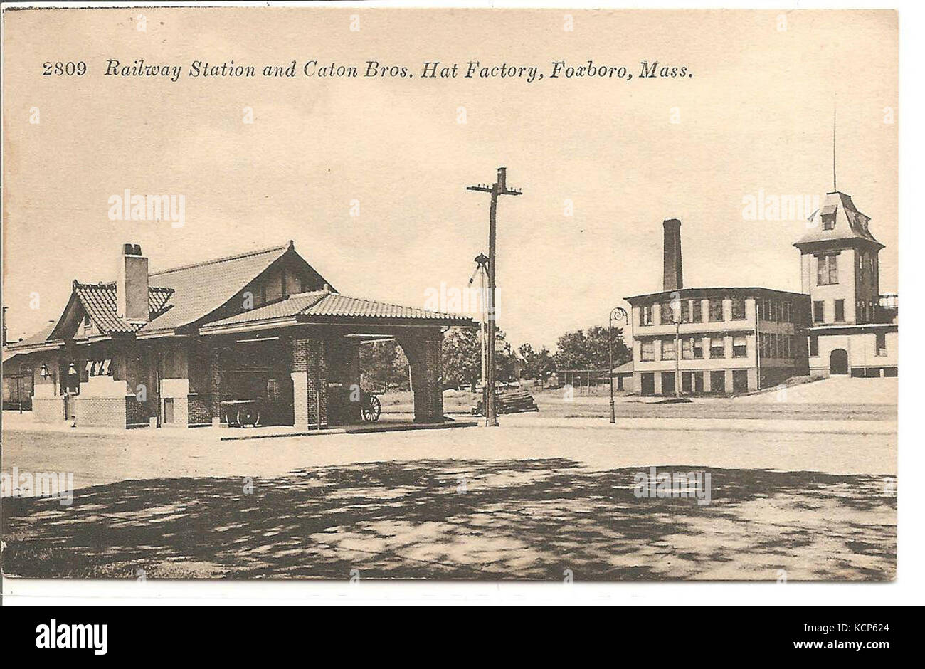 Foxboro station postcard (2 Stock Photo - Alamy