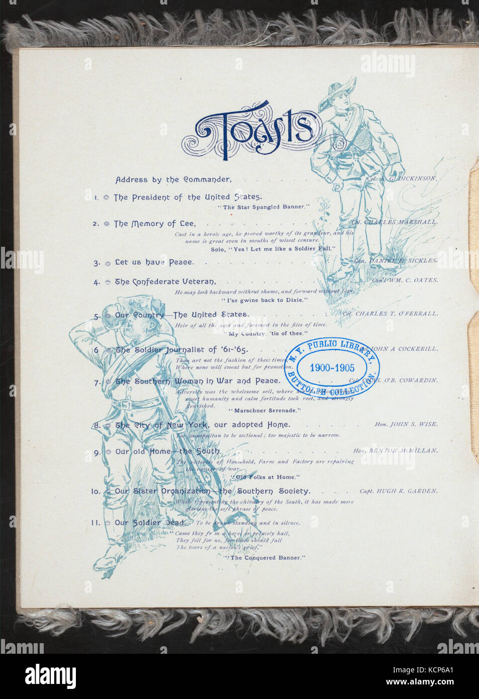 FIRST ANNUAL DINNER (held by) CONFEDERATE VETERAN CAMP OF NEW YORK (at ...