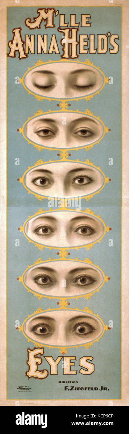 Anna Held Eyes 1898 Poster Stock Photo - Alamy