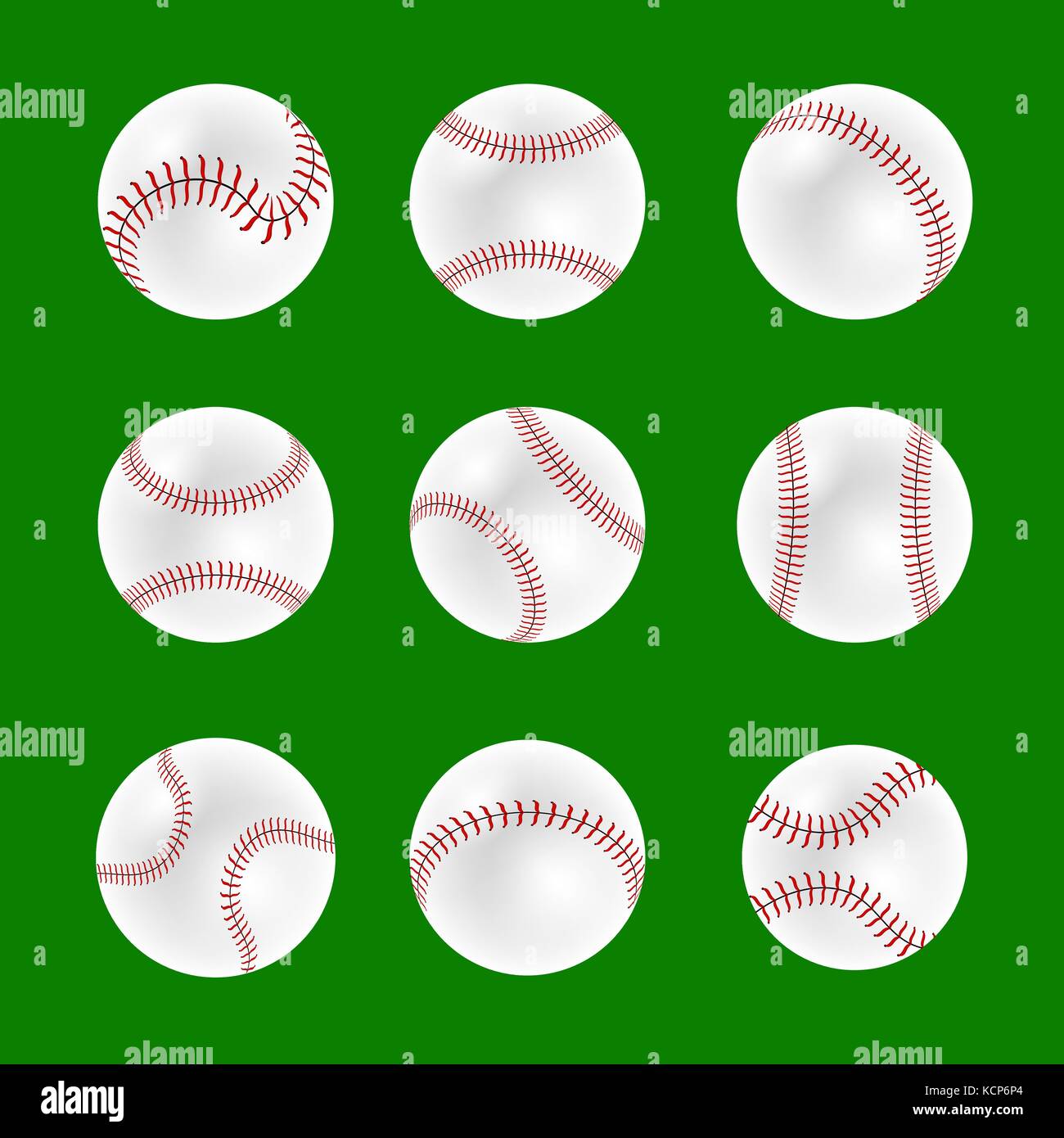 Set of Baseball Balls Stock Vector Image & Art - Alamy