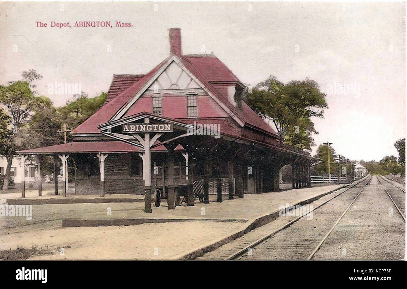 This vintage postcard depicts Abington Station, an important stop in ...