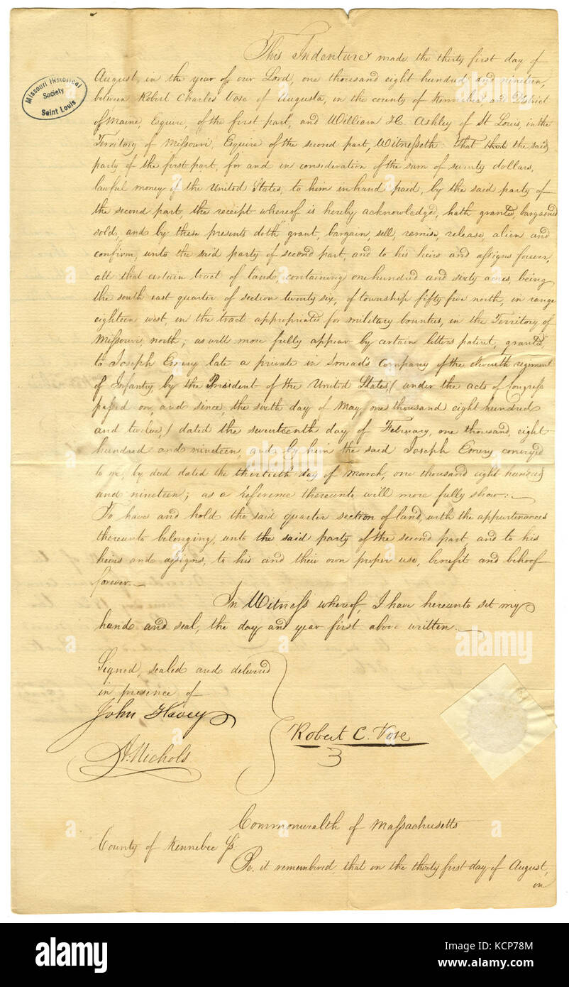 The deed is a legal document detailing the transfer of 160 acres of ...