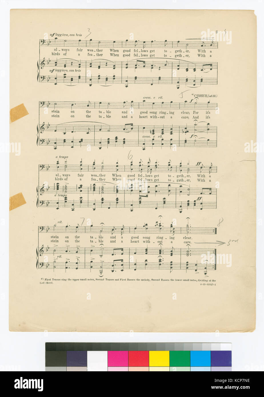 A stein song (NYPL Hades 464303 1709429 Stock Photo - Alamy