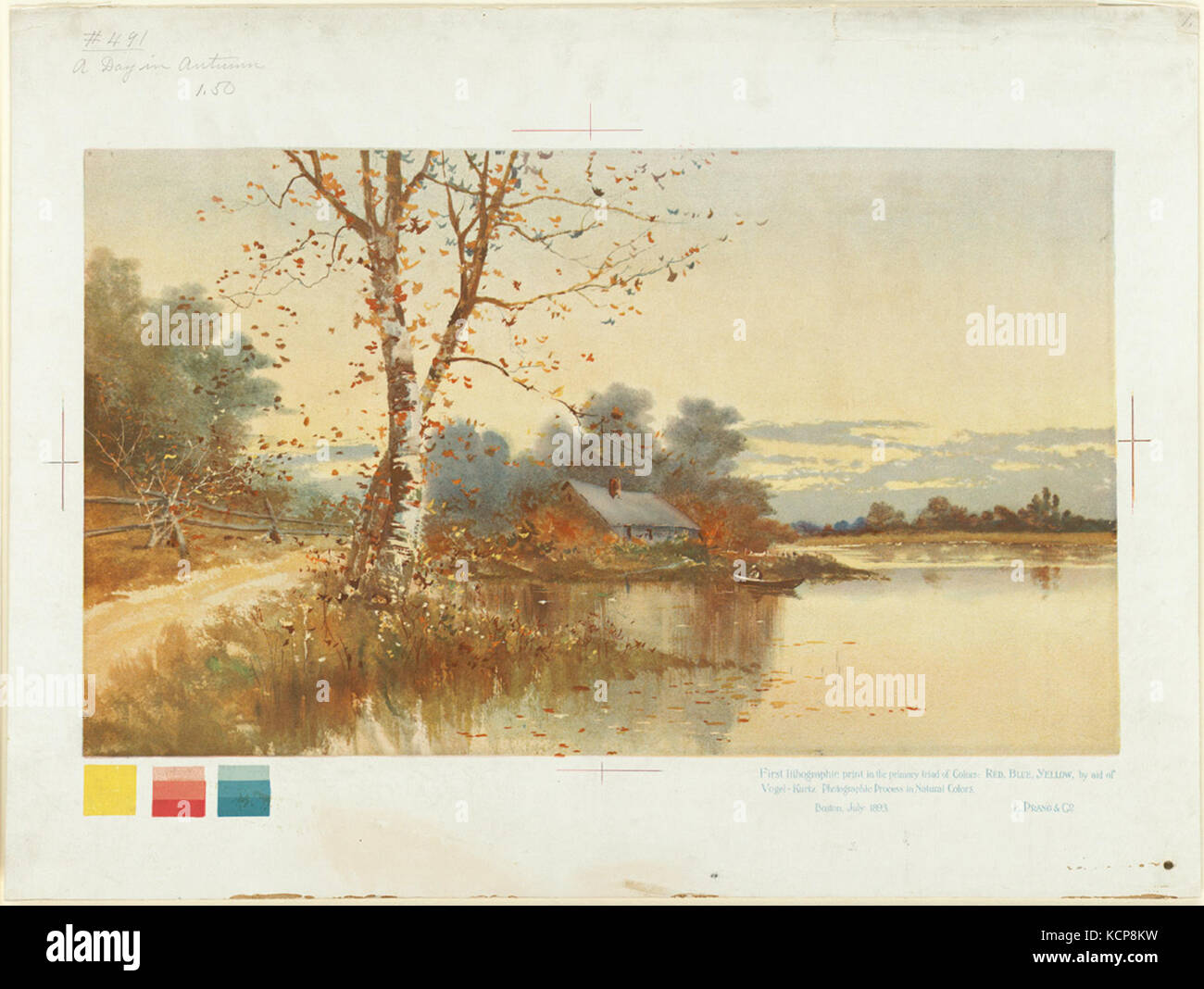 First lithographic print in the primary triad of colors by Boston ...