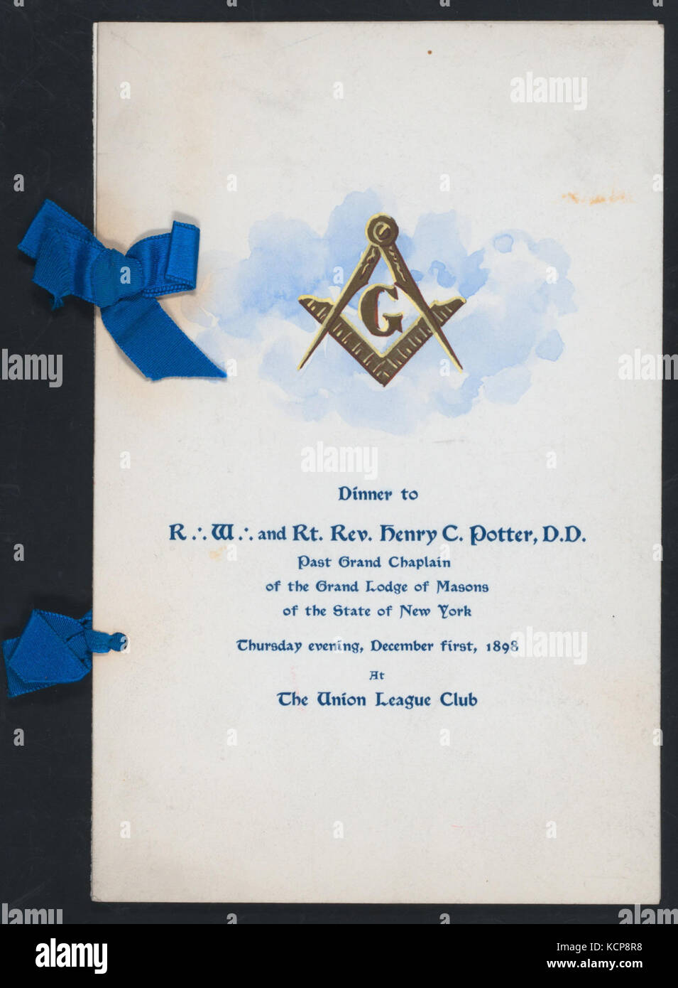 DINNER TO RT. REV. HENRY C. POTTER, PAST GRAND CHAPLAIN (held by) GRAND ...