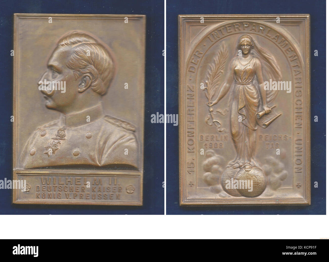 Berlin Plaque Medal 1908 Inter Parliamentary Union Stock Photo - Alamy
