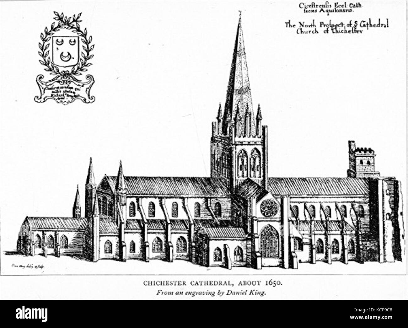 This image depicts Chichester Cathedral in England as it appeared ...