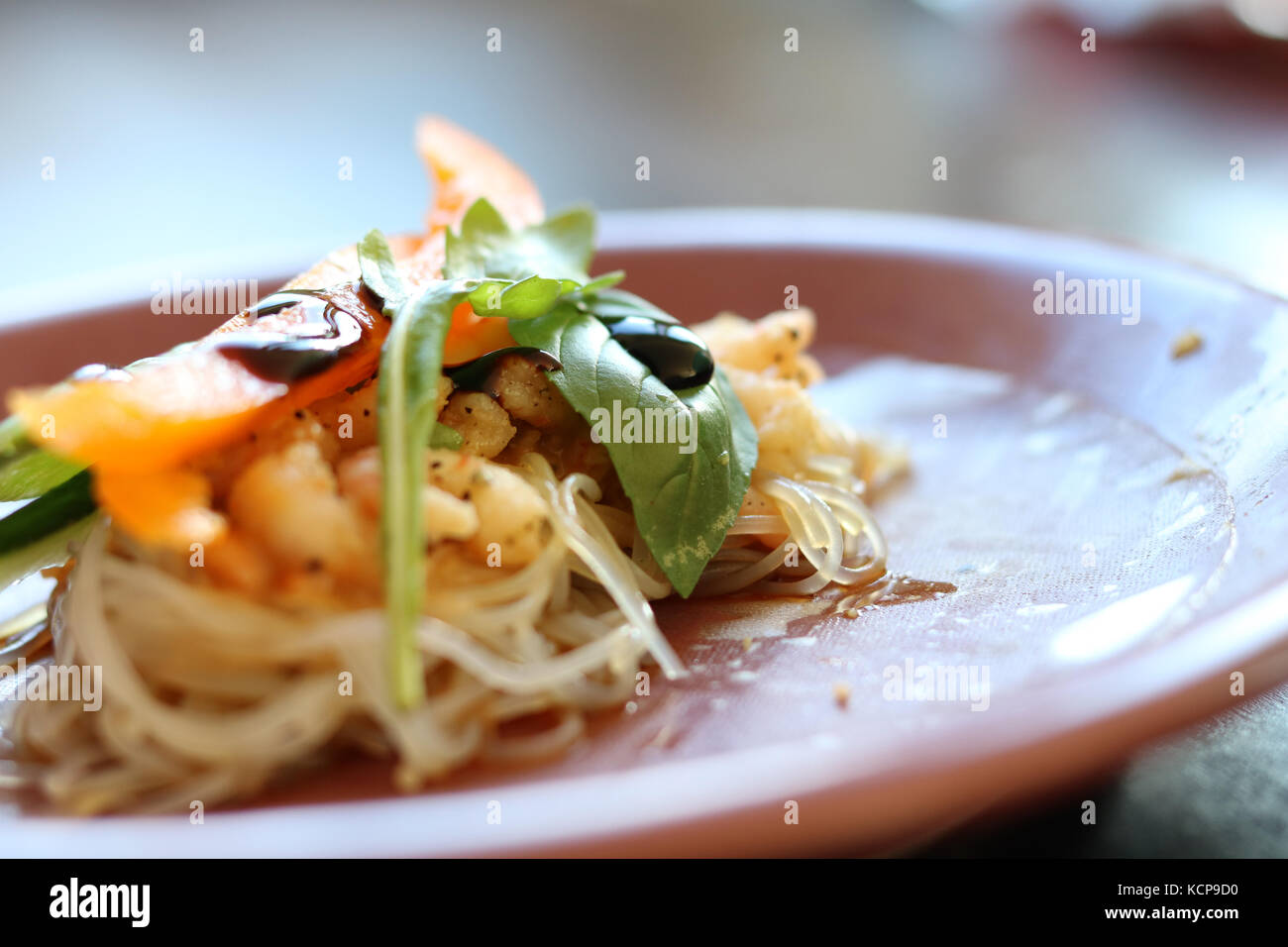 open summer roll on a plate Stock Photo - Alamy