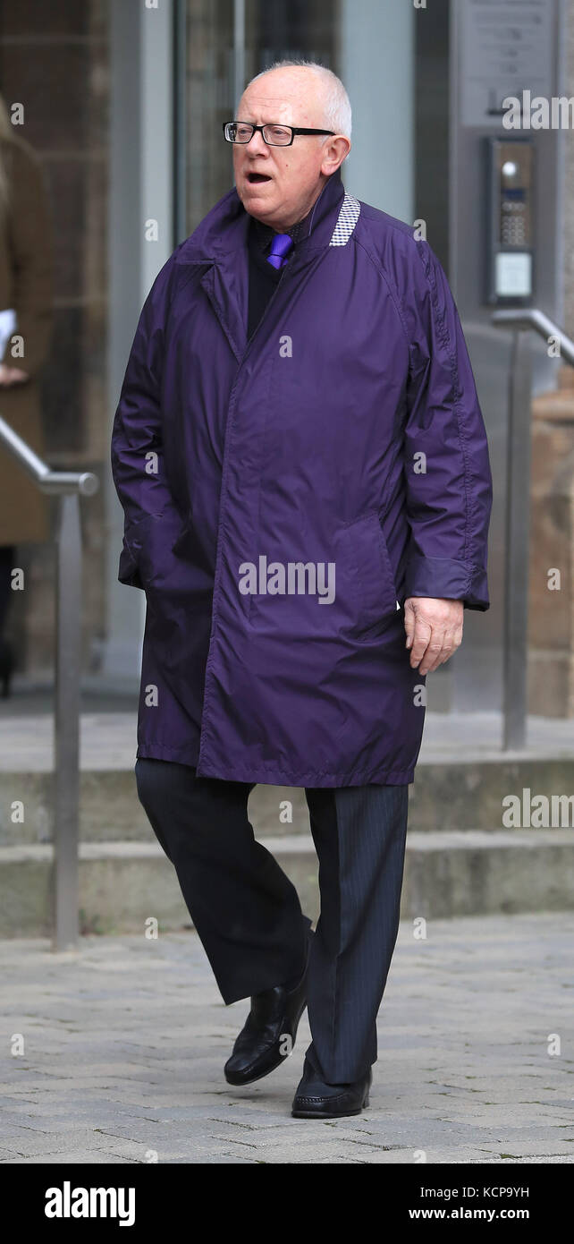 Ken Morley leaving Salford Cathedral after the funeral service of ...