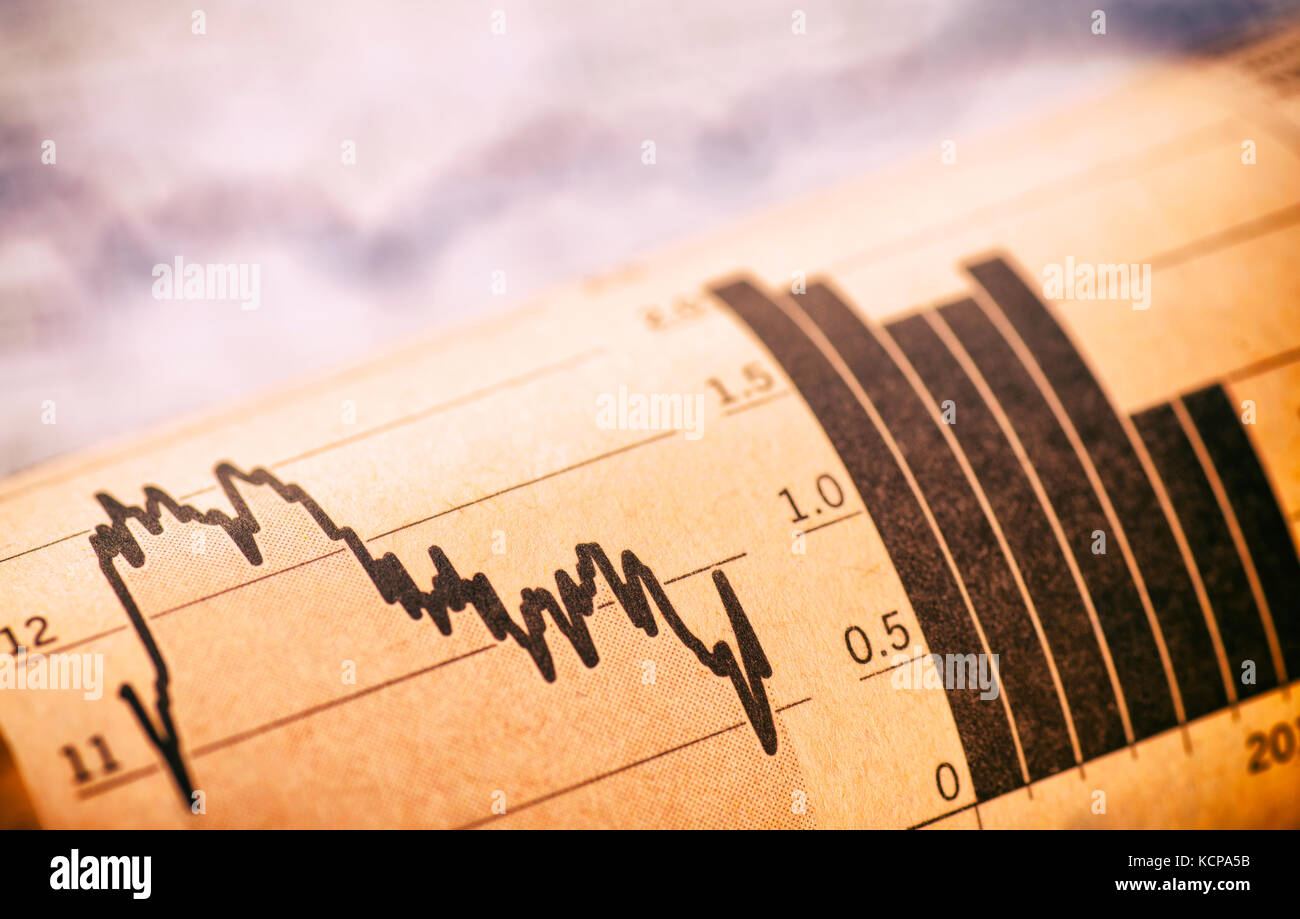 Charts show the price of shares Stock Photo - Alamy